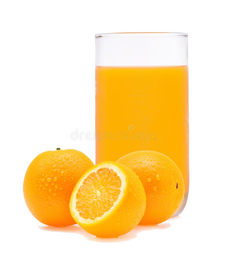 Sumo De Laranja E Fatias De Laranja Isolados Em Branco Imagem de Stock ...