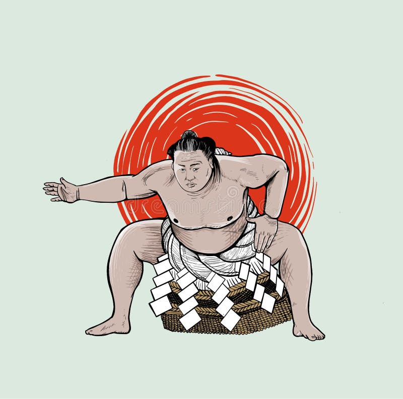 Sumo Player Vintage, Sumo Wrestler of Japan Stock Vector - Illustration ...