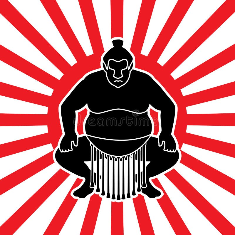 Sumo pose ready to fight stock vector. Illustration of person - 87348242