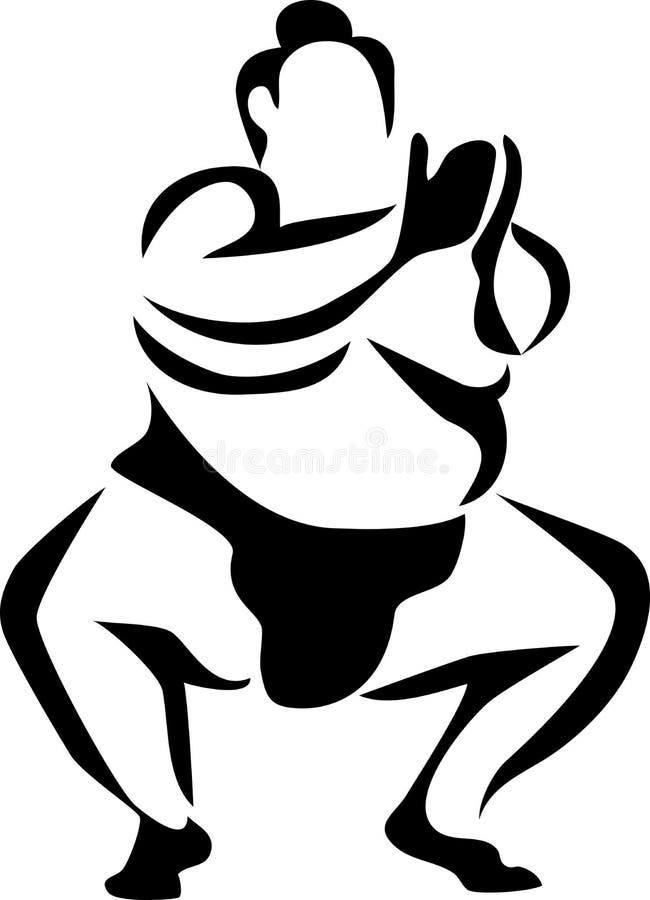 Sumo Wrestler Fighting Stance Stock Vector - Illustration of ...
