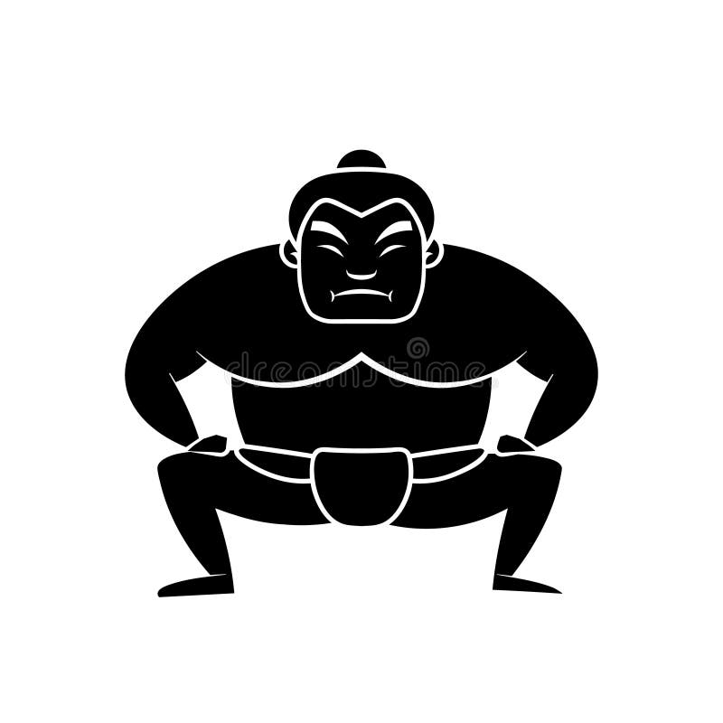 Silhouette of Sumo Wrestler, Vector Draw Stock Vector - Illustration of ...
