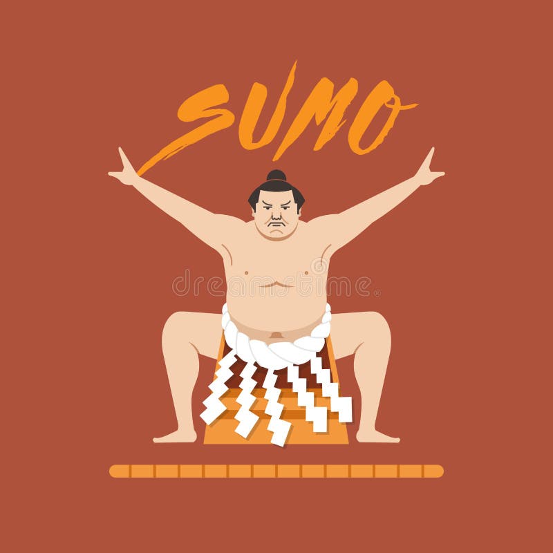 Sumo Wrestler, Vector Illustration Stock Vector - Illustration of ...