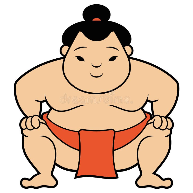 Sumo Wrestler Vector Illustration on White Background 2 Stock Vector ...