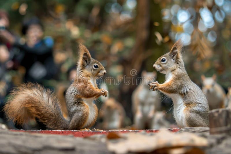 A Sumowrestling Squirrel in a Tiny Ring Facing Off Against Another ...