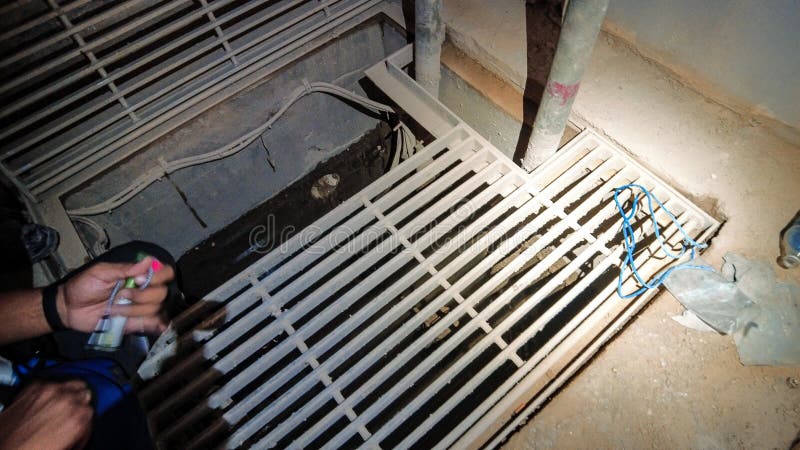 Sump Pit in a Construction Site of a Mall Stock Image - Image of ...