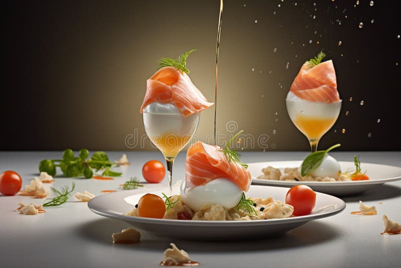 Sumptuous Appetizers and Starters at a Fine Dining Dinner Stock Image ...