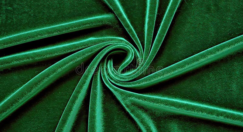 Luxurious Folded Emerald Velvet Fabric Texture Background Stock ...