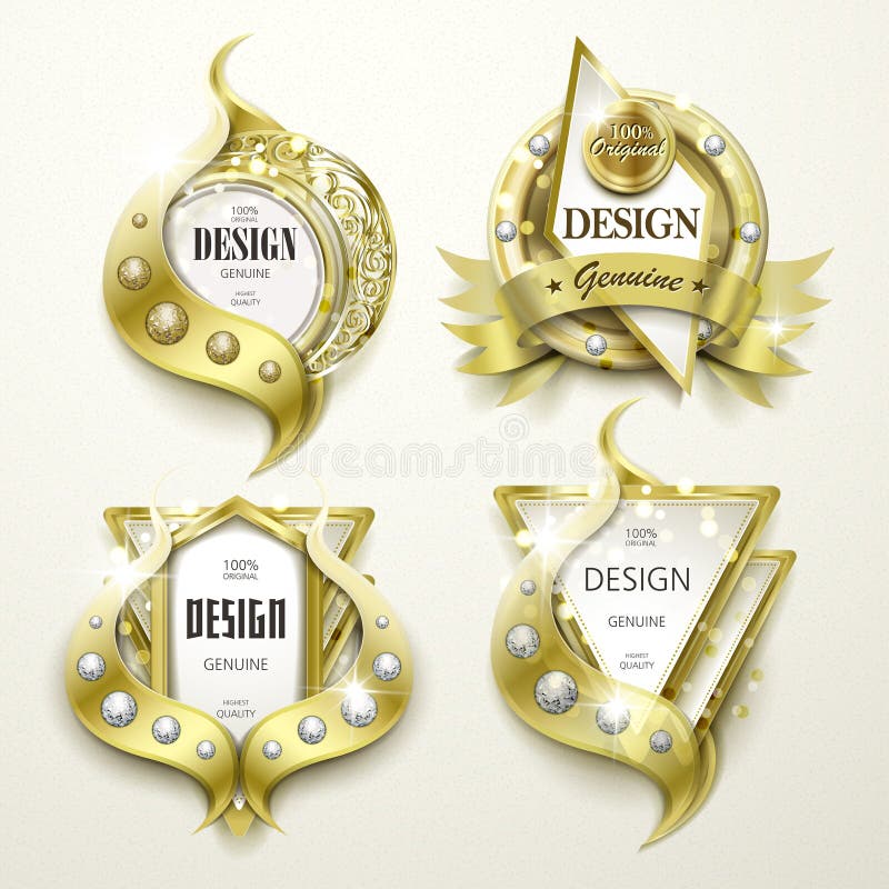 Sumptuous Gold and Jewelry Labels Design Stock Illustration ...