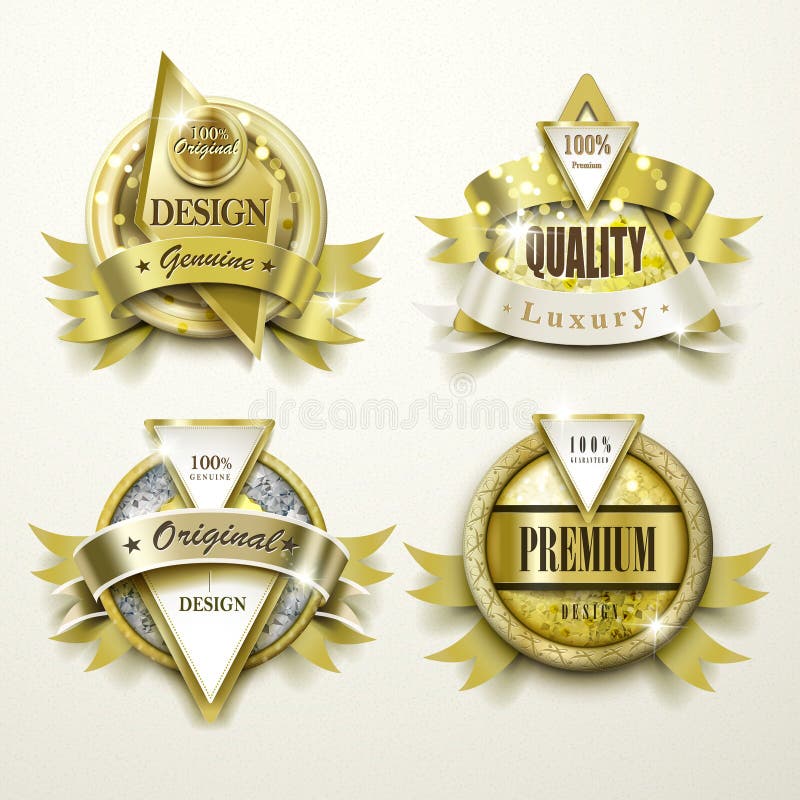 Sumptuous Gold and Jewelry Labels Design Stock Illustration ...