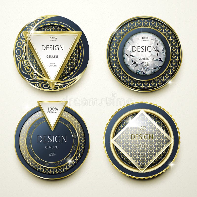 Sumptuous Gold and Jewelry Labels Design Stock Illustration ...