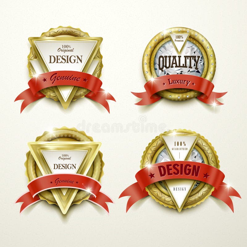Sumptuous Gold and Jewelry Labels Design Stock Illustration ...