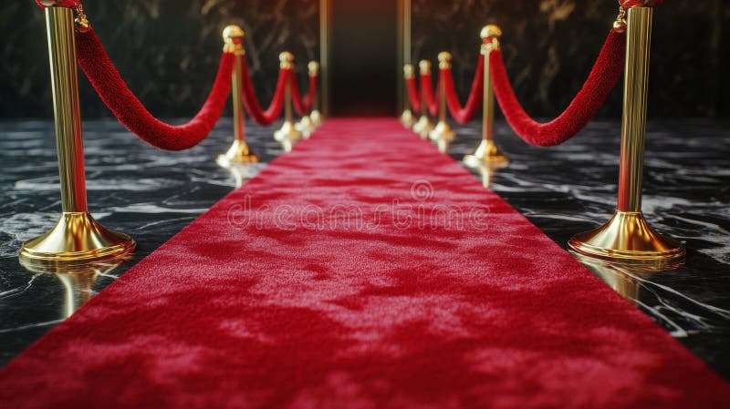 A Sumptuous Red Carpet Event Highlighted by Elegant Lighting and Velvet ...