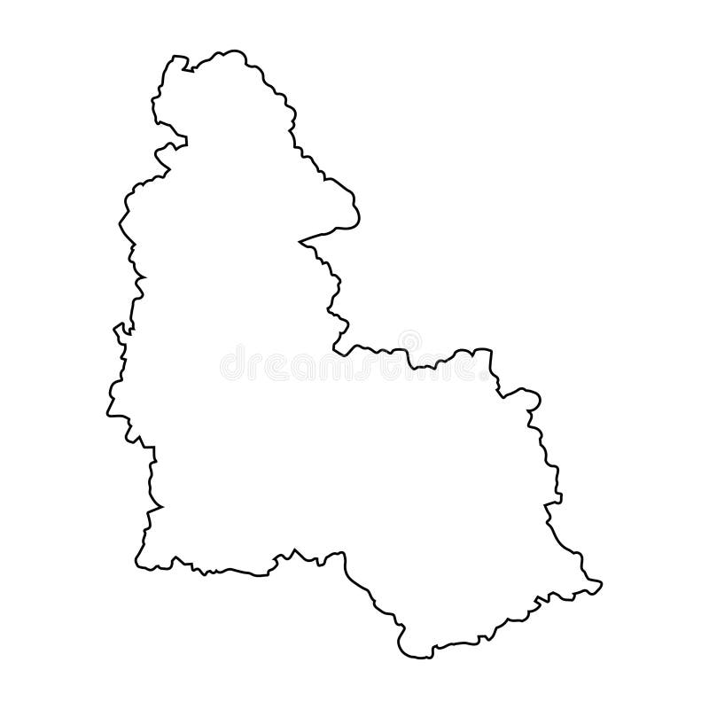 Sumy Region of Ukraine, Vector Outline Map Sumy Region Borders Stock ...