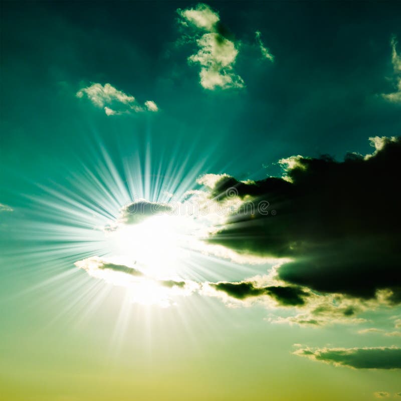 Divine Sunset with Sun Rays Stock Image - Image of easter, reach: 38794259