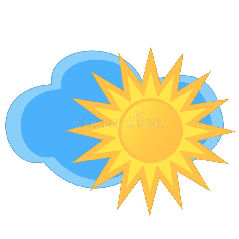 Sun and cloud stock illustration. Illustration of heat - 4286579