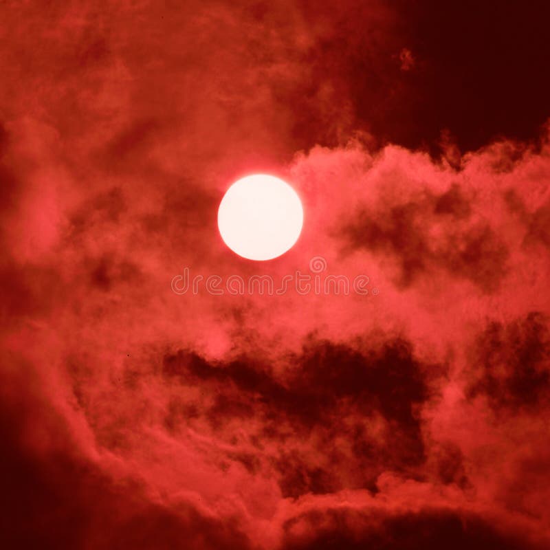 Yellow red sky and clouds. stock image. Image of climate - 154458523