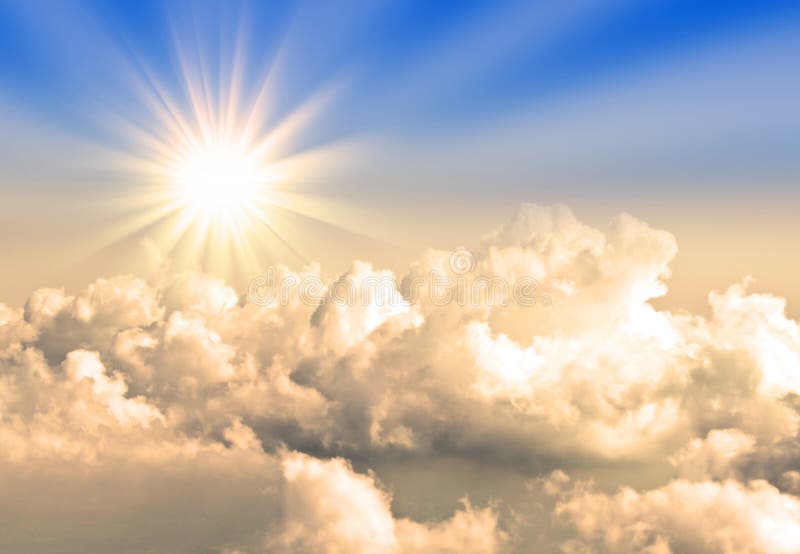 Sun above cloud stock photo. Image of time, space, sunshine - 45077180