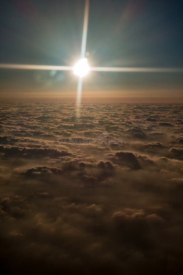 Sun Above the Clouds, the View from the Plane Stock Photo - Image of ...