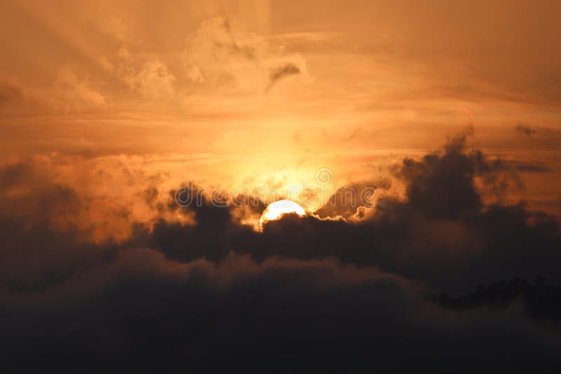 Sun Appears from Dark Cloud Stock Photo - Image of show, hidden: 68131306