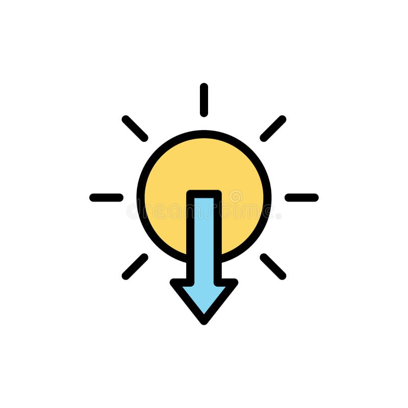 Sun, Arrow, Sunset Icon. Simple Color with Outline Vector Elements of ...