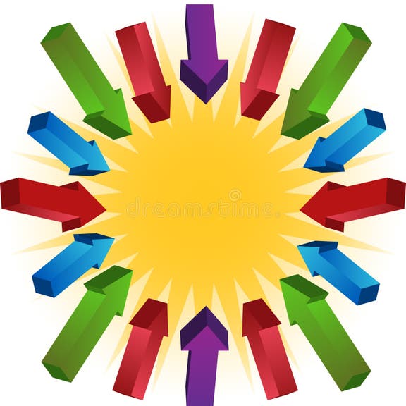 Sun with Arrows stock vector. Illustration of blank, arrows - 9584311