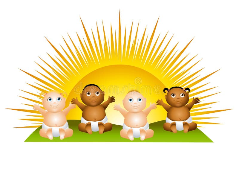 Sun Babies Clip Art stock illustration. Illustration of baby - 10795410