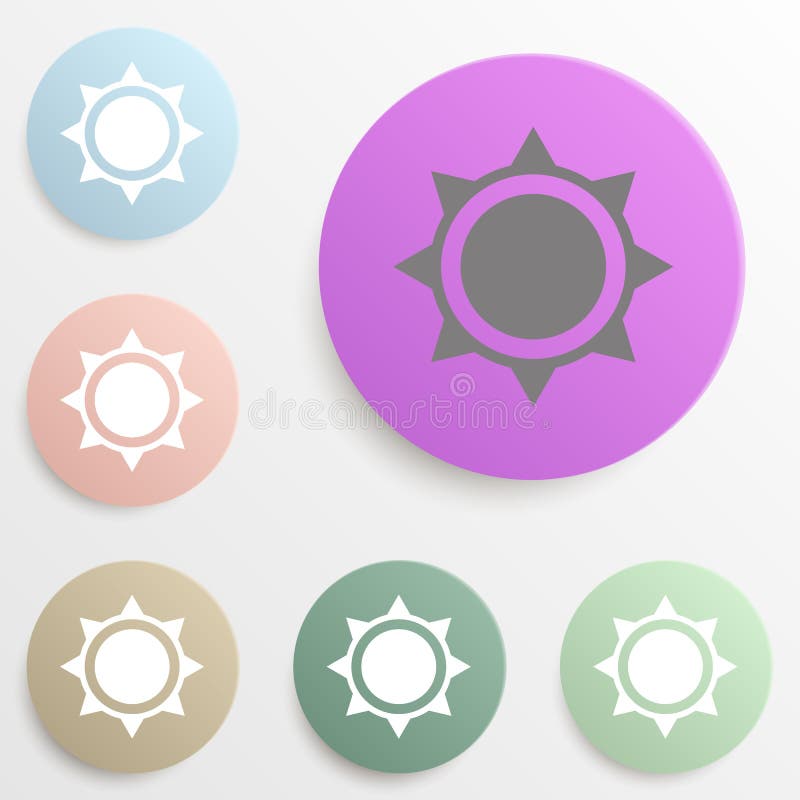 Sun Badge Color Set. Simple Glyph, Flat Vector of Web Icons for Ui and ...