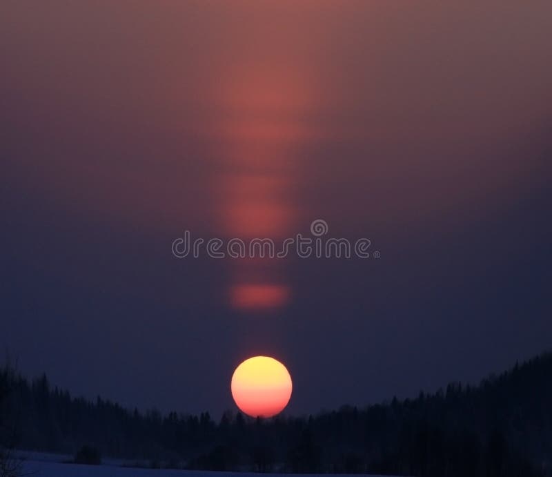 Sun ball at sunset stock image. Image of hill, ball, nature - 69415927