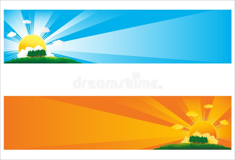 Sun Banner stock vector. Illustration of vector, nature - 25716293