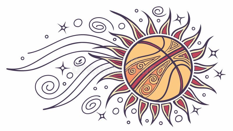 Sun Basketball Abstract Stars Sparkles, Vector Design Generative AI ...