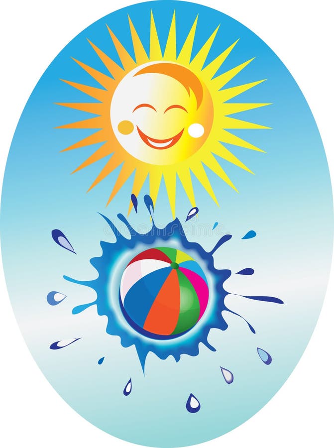 Sun and beach ball. stock illustration. Illustration of sport - 26225991