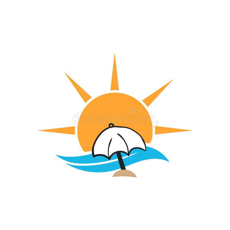 Sun Beach Icon Design Template Vector Isolated Stock Illustration ...