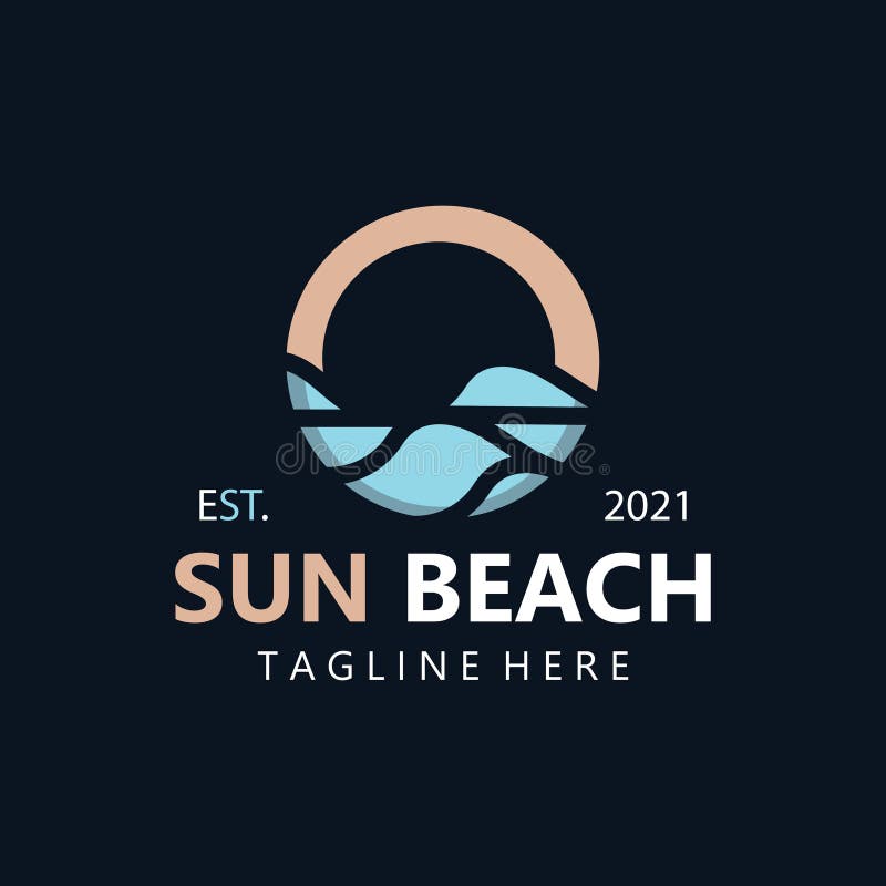 Sun and Beach Logo Template, Summer Island Nature Design Stock ...