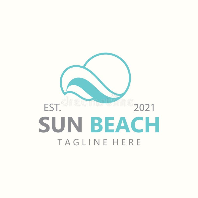 Sun and Beach Logo Template, Summer Island Nature Design Stock ...