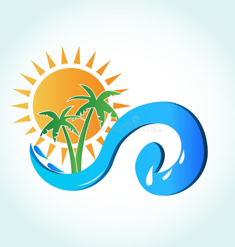 Tropical sun beach logo stock vector. Illustration of icon - 21623794