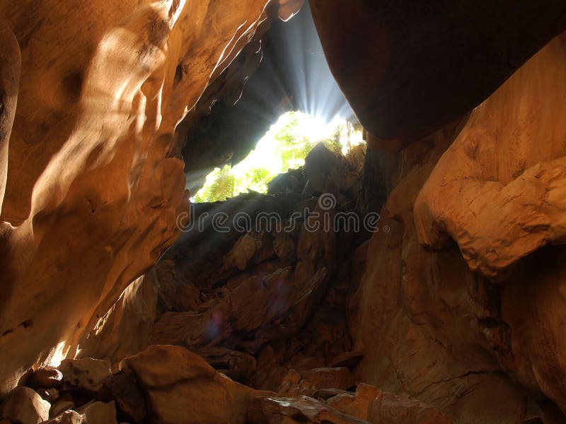Sun beam in cave stock image. Image of limestone, deep - 142756553