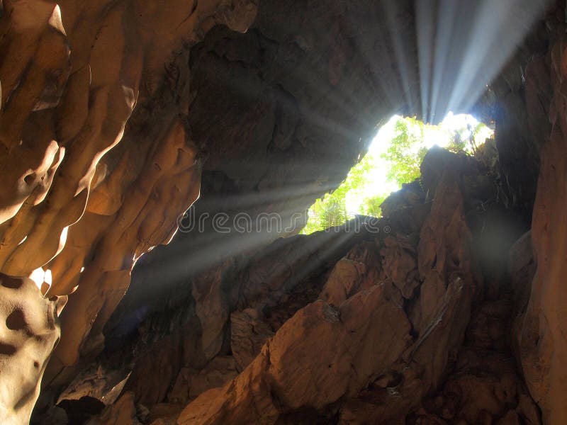 Sun beam in cave stock image. Image of interior, exploration - 142757447