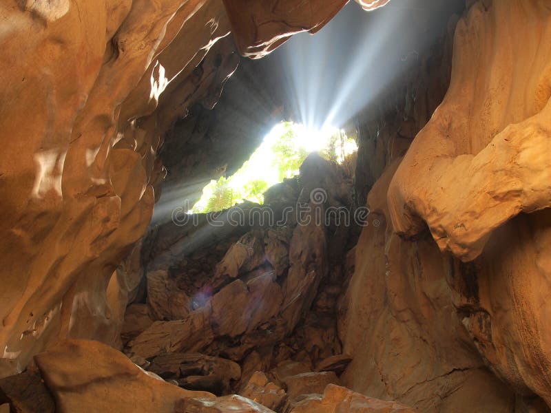Sun beam in cave stock photo. Image of deep, inside - 142757514