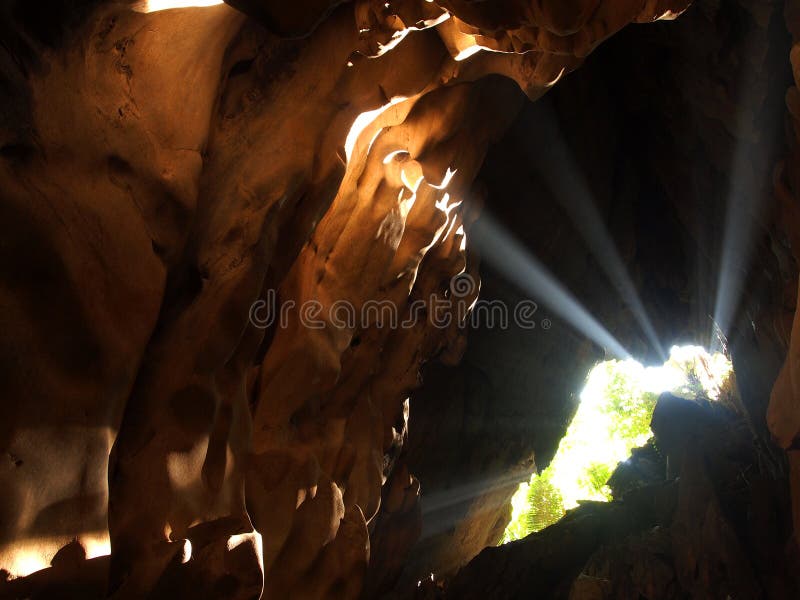 Sun beam in cave stock photo. Image of adventure, deep - 142757642