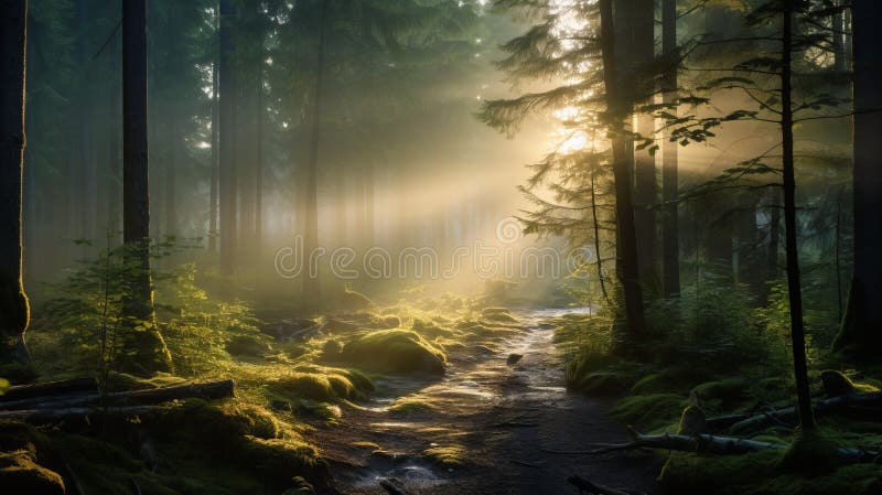 Sun Beam in the Forest: a Captivating Nature Photograph Stock ... Sun Beam in the Forest: a Captivating Nature Photograph Stock ...