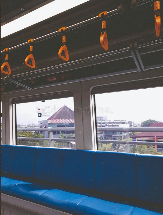 Sun Beaming through the Window of a Light Rail Train Stock Image ...