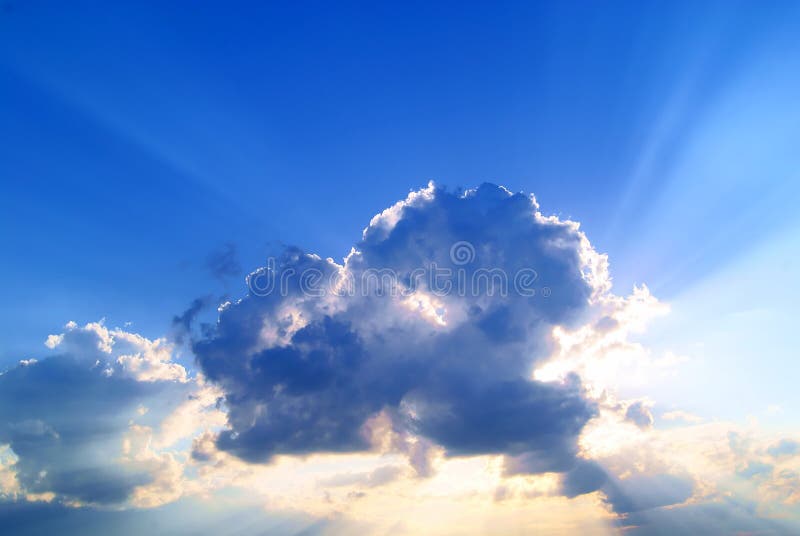Sun beams behind a cloud stock image. Image of heaven - 14779291