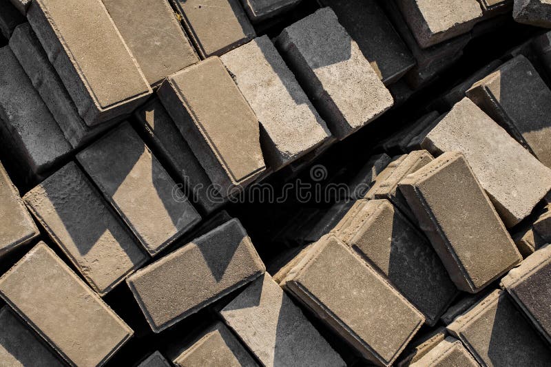 Sun Beams on a Concrete Paving Slabs. Background of Paves, Lying in an ...