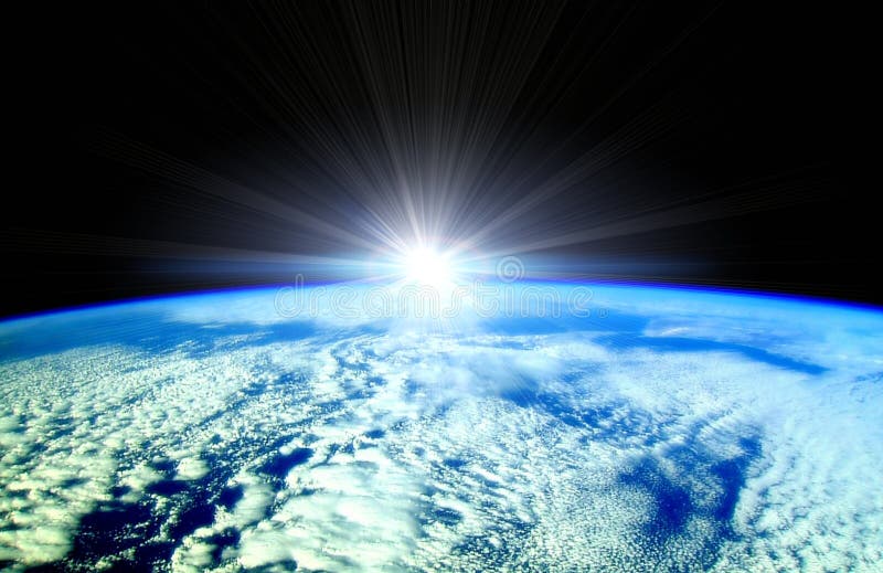 Sun Beams Over Earth Horizon Stock Illustration - Illustration of cloud ... Sun Beams Over Earth Horizon Stock Illustration - Illustration of cloud ...