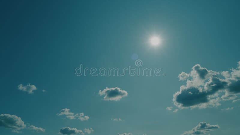 Sun Beams or Rays with Clouds at Day. Dramatic Blue Sky with Sun ...