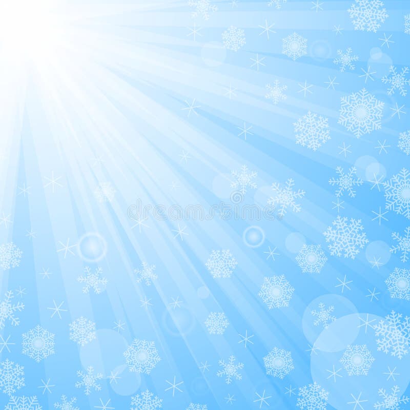 Sun beams and snowflakes stock vector. Illustration of flake - 46607781