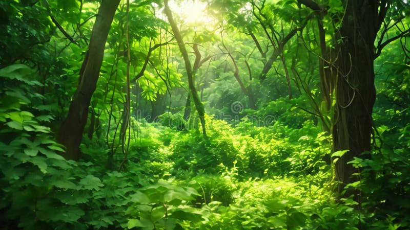 The Sun Beams through the Trees, Casting a Tranquil and Captivating ...