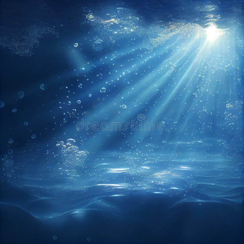 Sun Beams Under Water. Generative AI Stock Illustration - Illustration ...