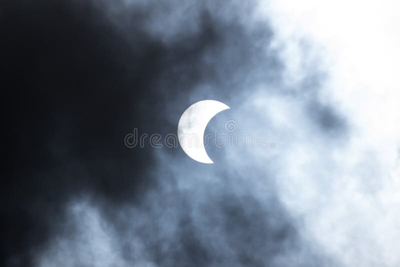 Sun in a Beautiful Solar Eclipse Stock Image - Image of bright ...