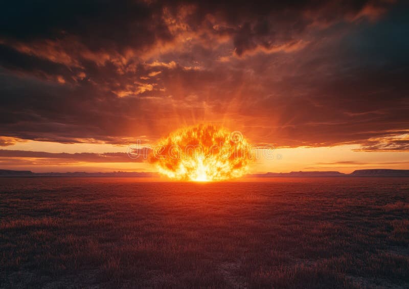 The Sun is Beautifully Setting Behind a Fluffy Cloud in the Sky Stock ...